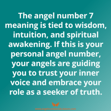 Angel Number 7 Meaning: Unlocking Wisdom, Intuition, and Spiritual ...